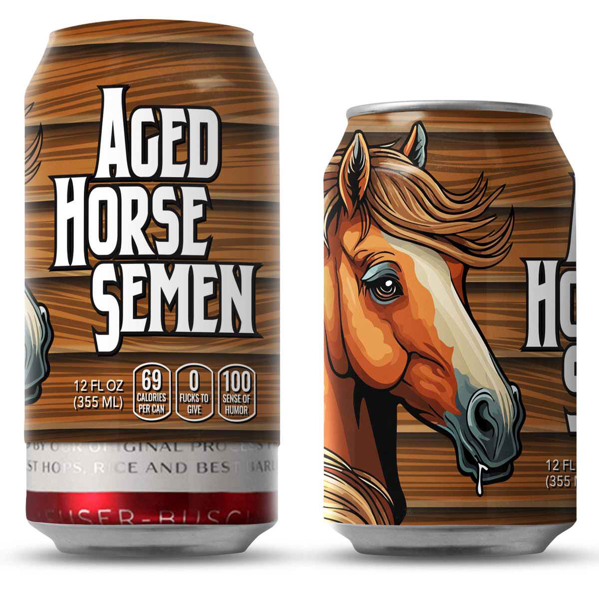 Aged Horse Semen Beersy Silicone Sleeve Hide-a-Beer Can Cooler – Beersy LLC
